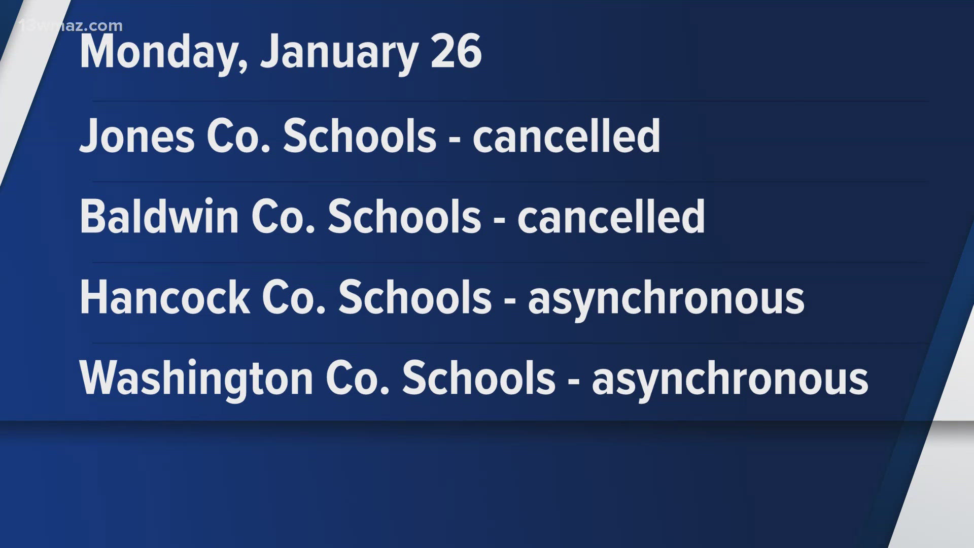 School closings and delays due to possible wintry weather and icy roads