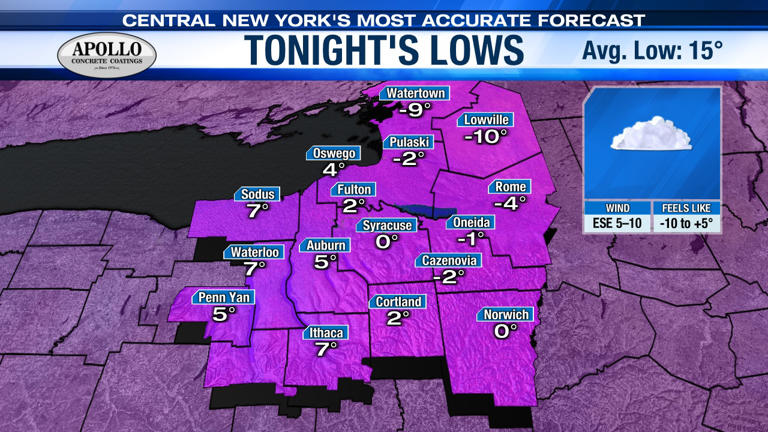 Latest: Nor’easter takes aim at CNY on Sunday