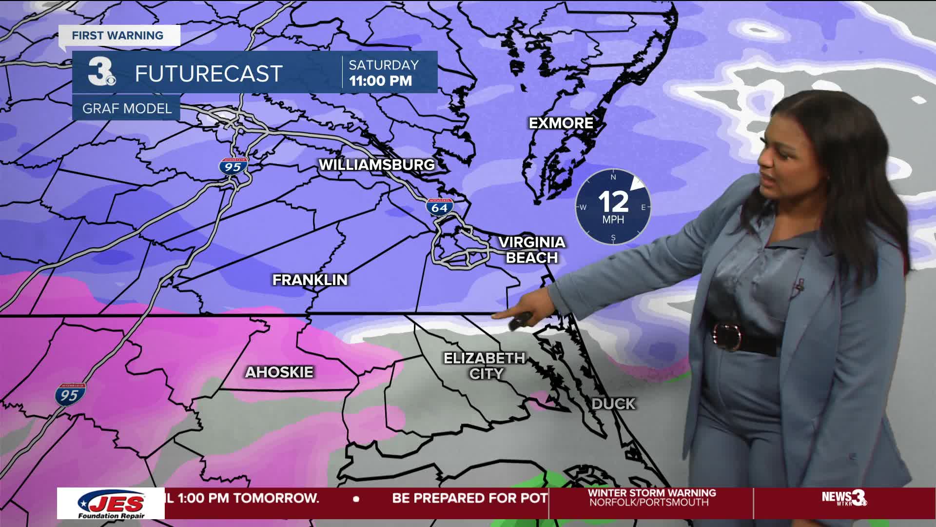 Saturday evening forecast