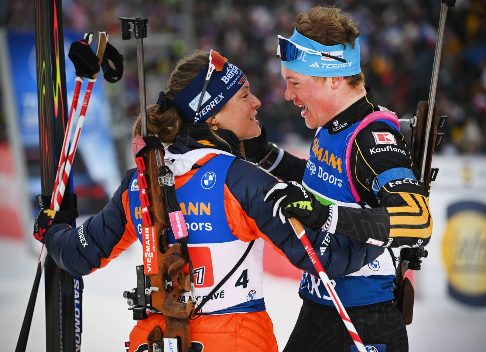 Finland win single mixed relay after German team disqualified