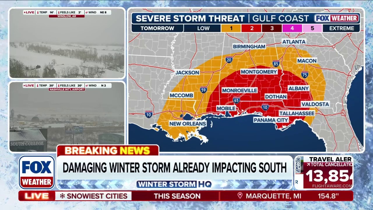 Massive winter storm spawns severe weather threat across Gulf Coast ...