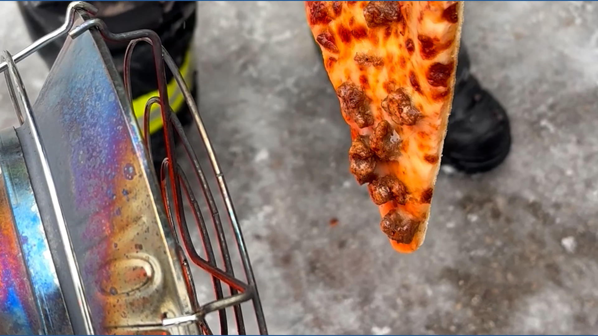 After the fire, North Texas firefighters heat their pizza