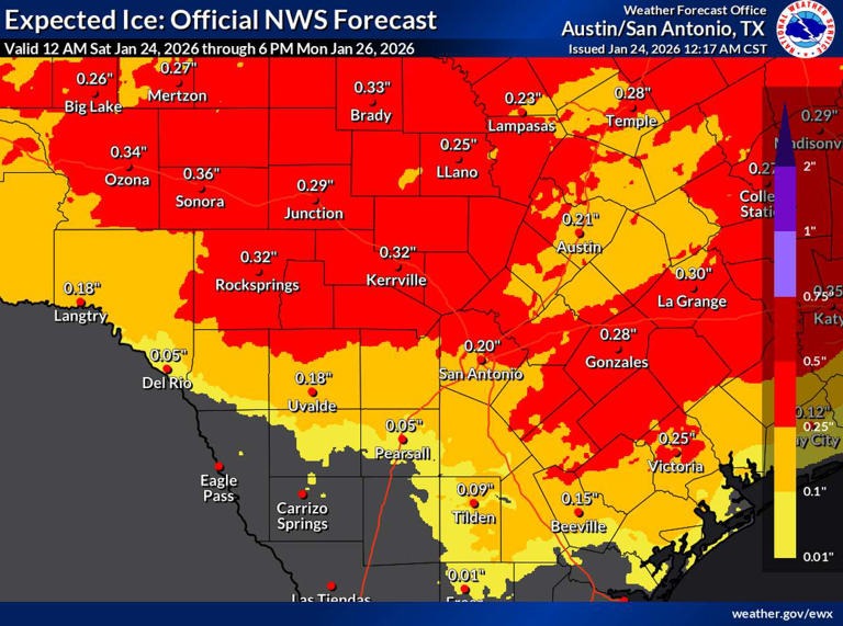 Ice storm warning is now in effect for Central Texas. What does that mean?