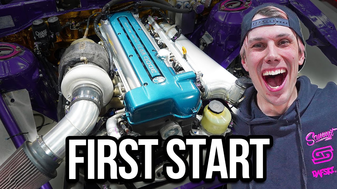 The HKS 3.4L 2JZ starts for the first time!