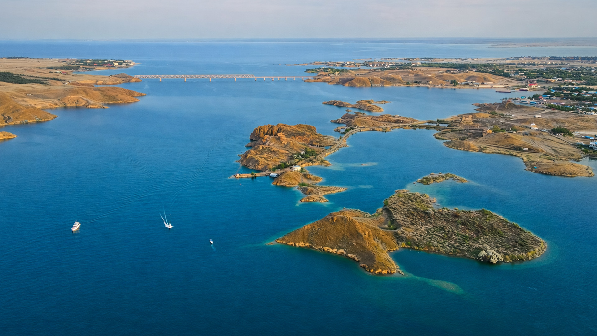 Kapchagay Lake and its island formations