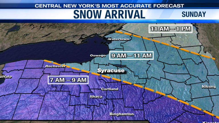 Syracuse, NY., to see 4-8 inches of snow by Sunday evening