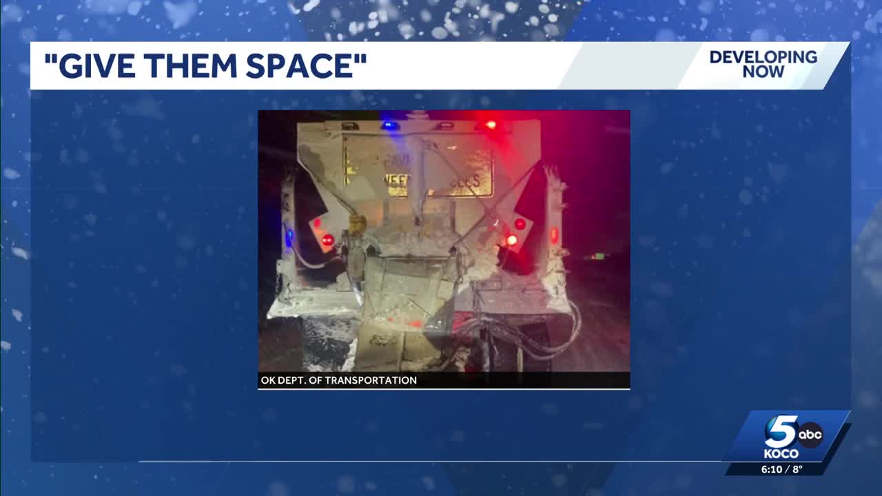 ODOT snowplow driver hit during winter weather on I-40