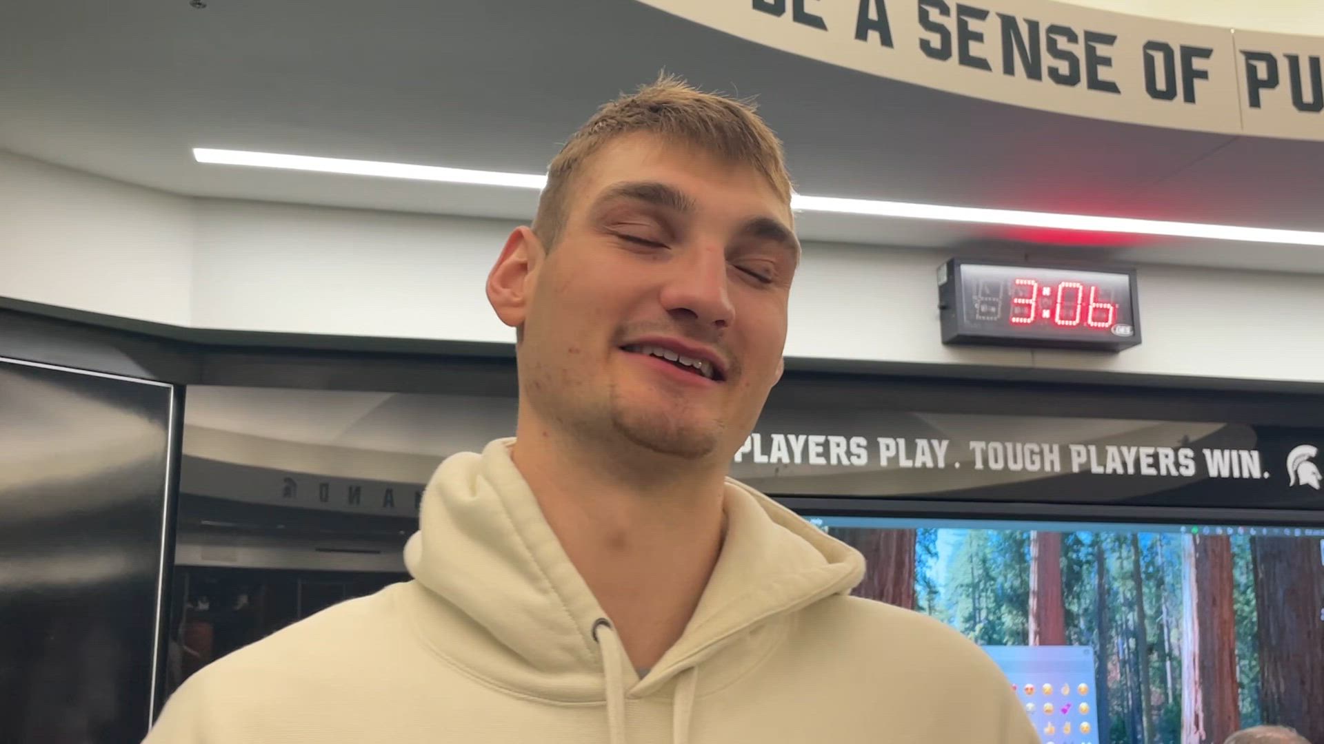 Michigan State Spartans Center Carson Cooper on His Teammates