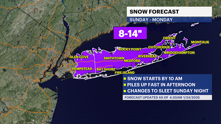 Storm watch: Winter storm to bring heavy snow and sleet to Long Island