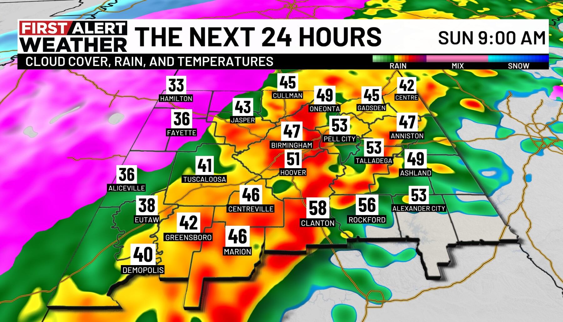 First Alert Weather Day: Ice north, heavy rain and storms before ...