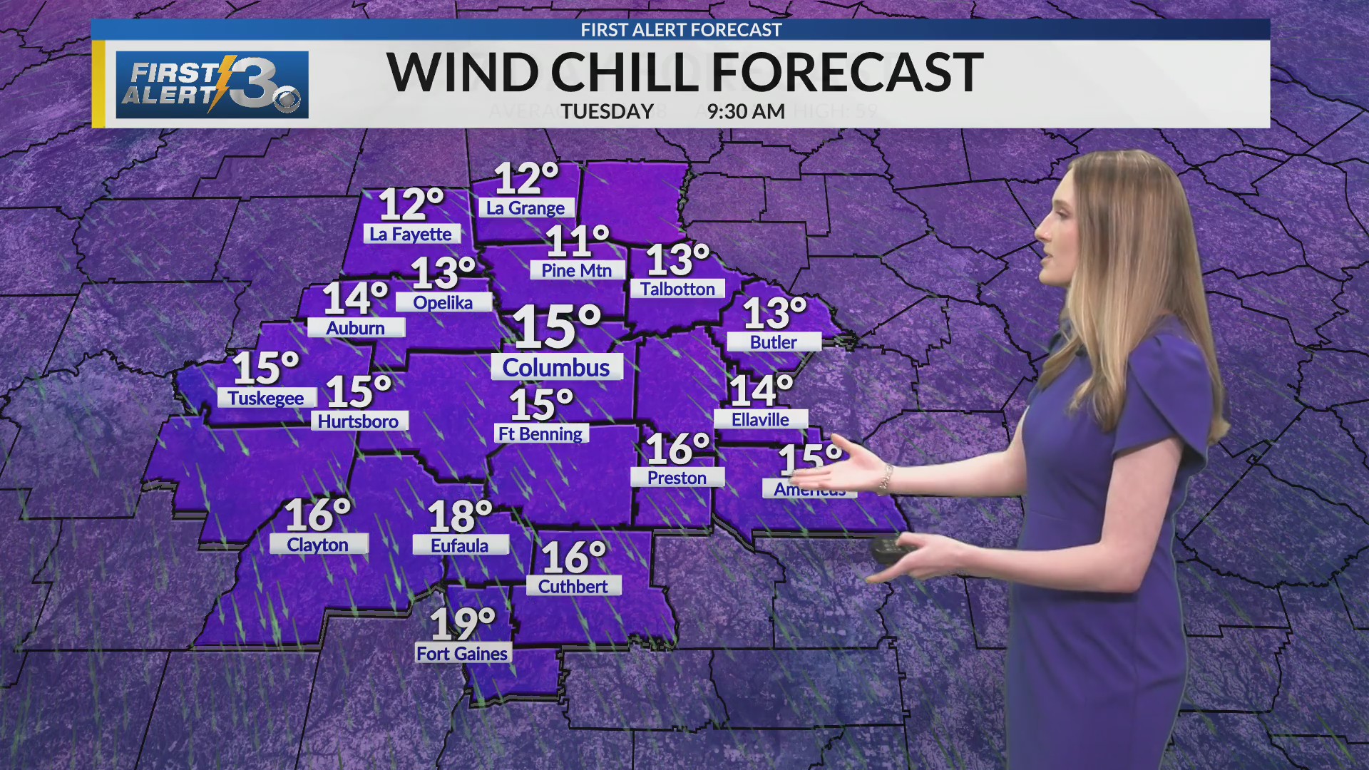 Columbus, GA weather Saturday night (01/24/26) - Kaylee Barbee