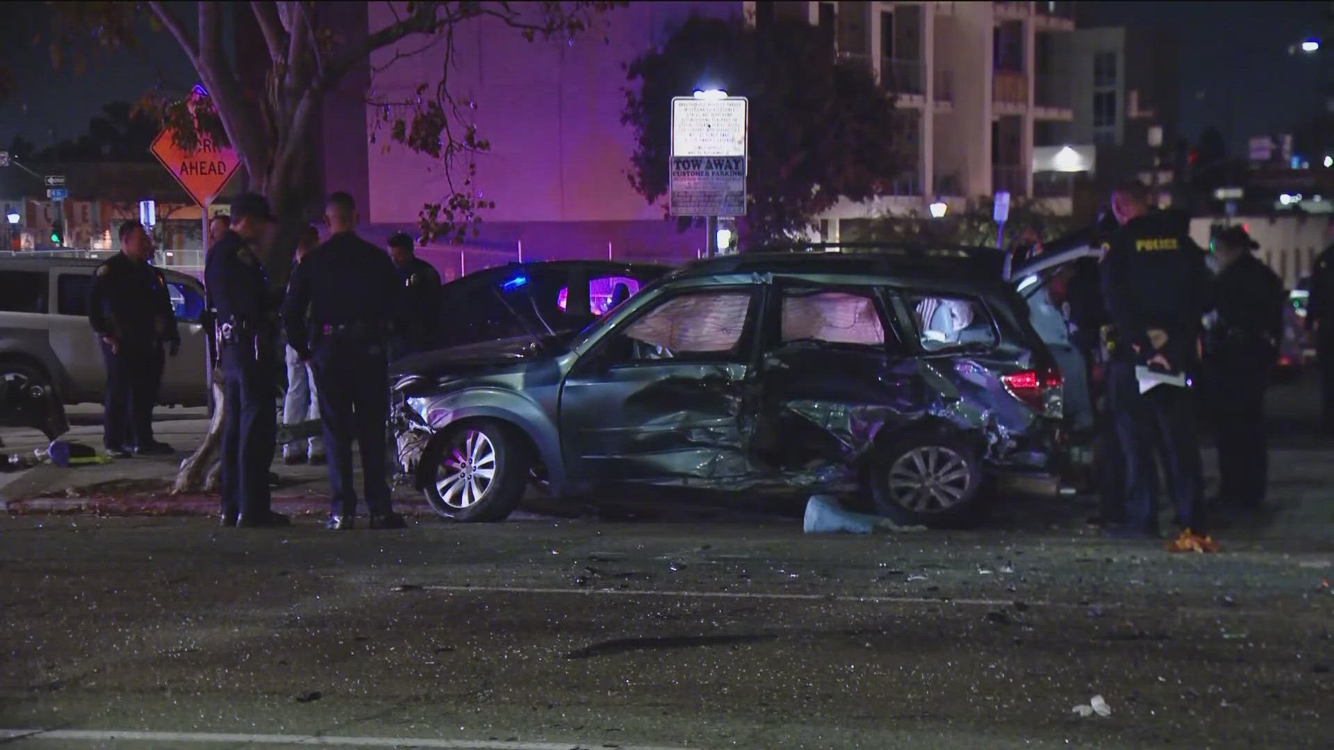 Downtown crash injures four, shuts down SR-94 off-ramp