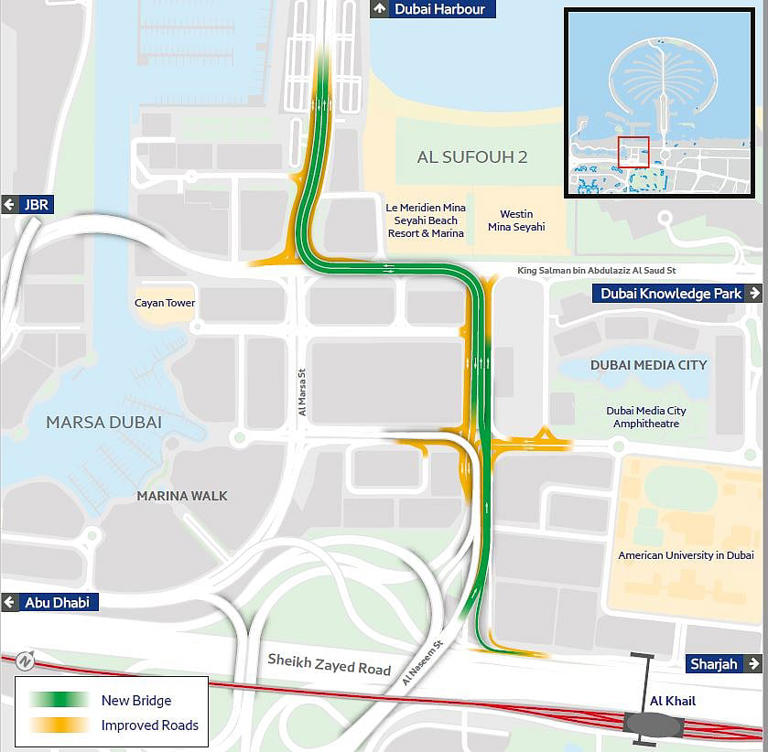 New Dubai Harbour bridge to slash travel time to 3-minutes on Shaikh ...