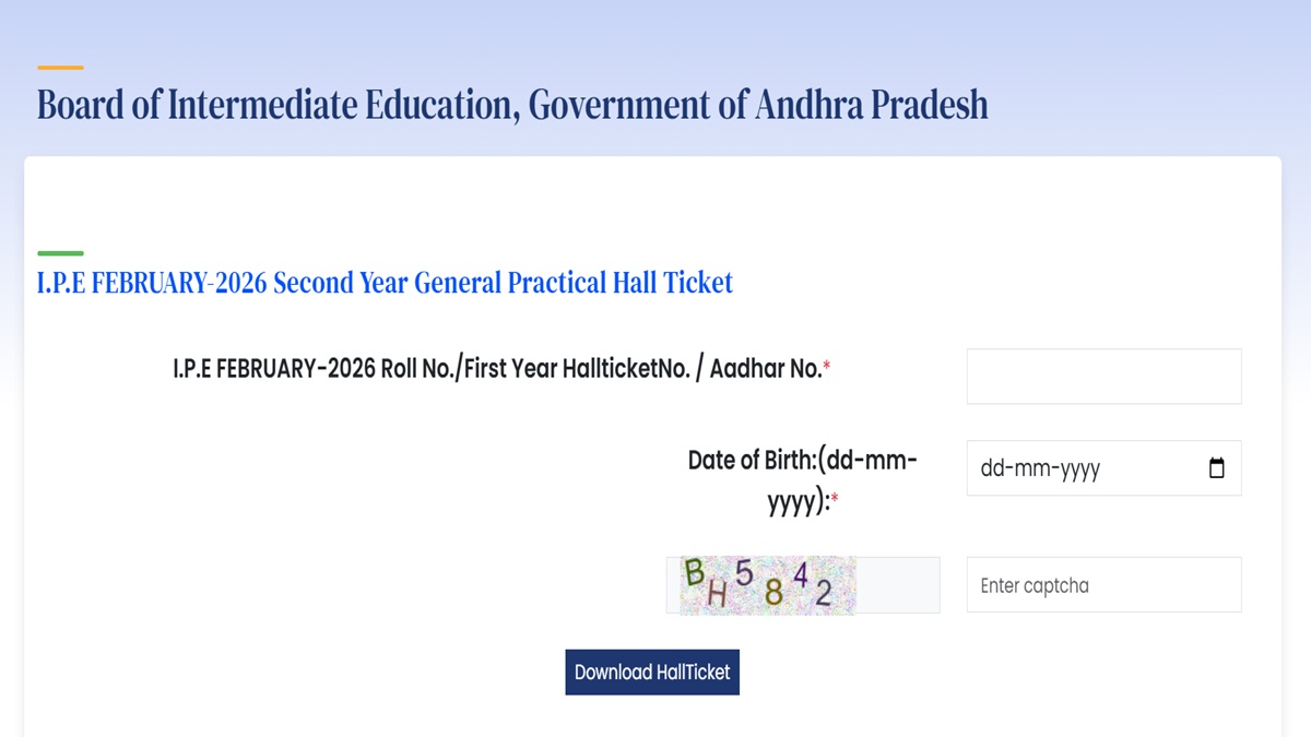 AP intermediate practical hall ticket 2026 released: Download BIEAP ...