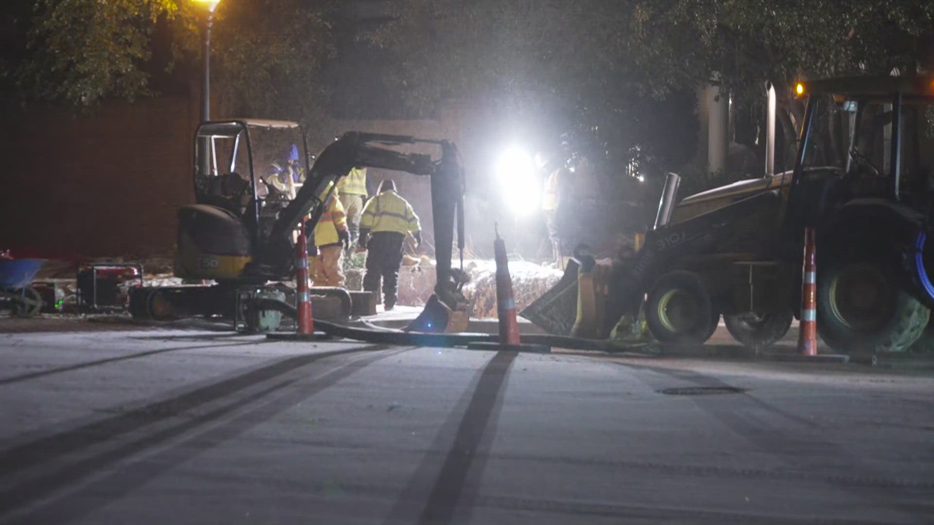 Water main breaks near Trophy Club, causing flooding amid freezing weather