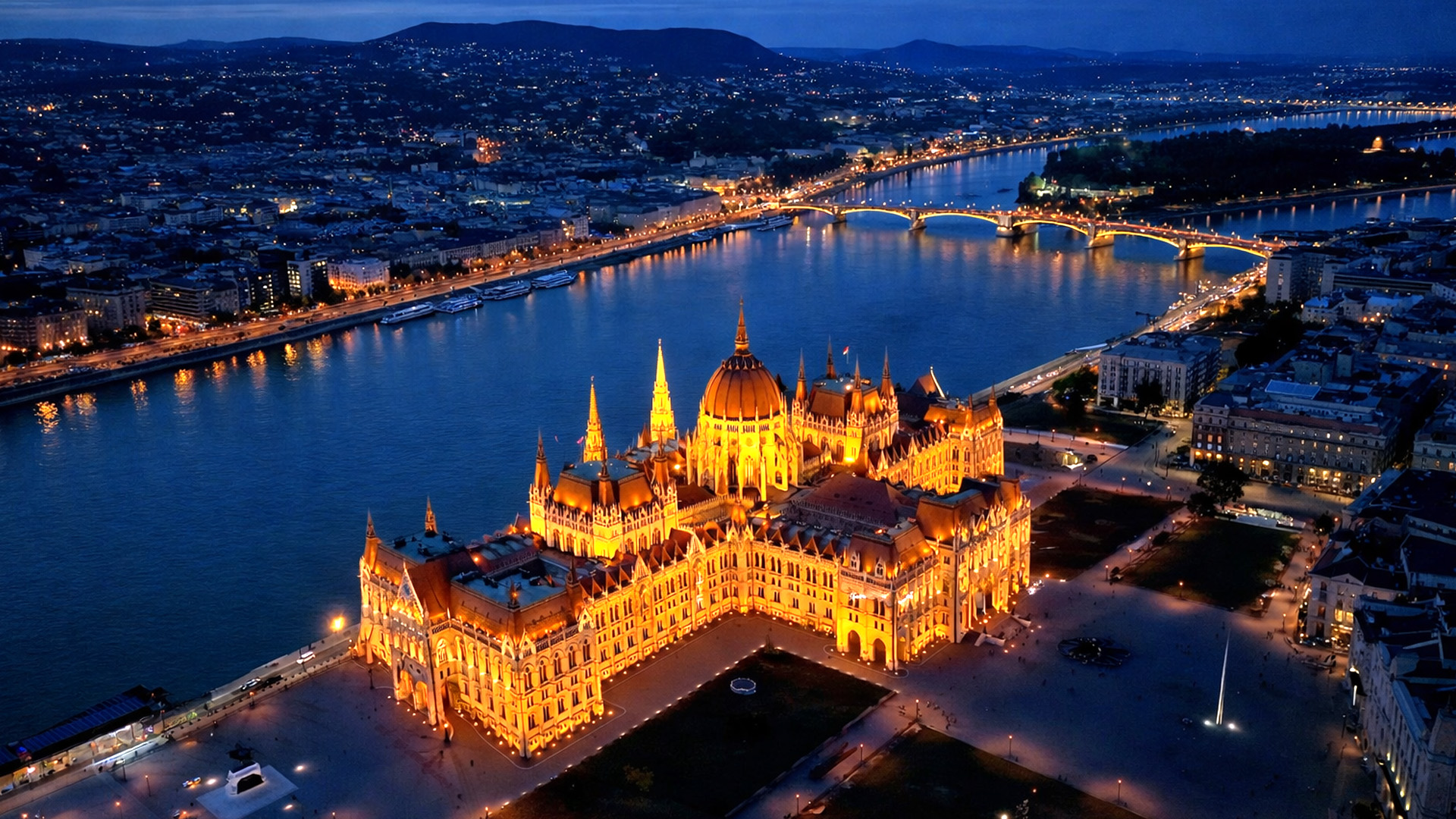 The Hungarian Parliament in golden light