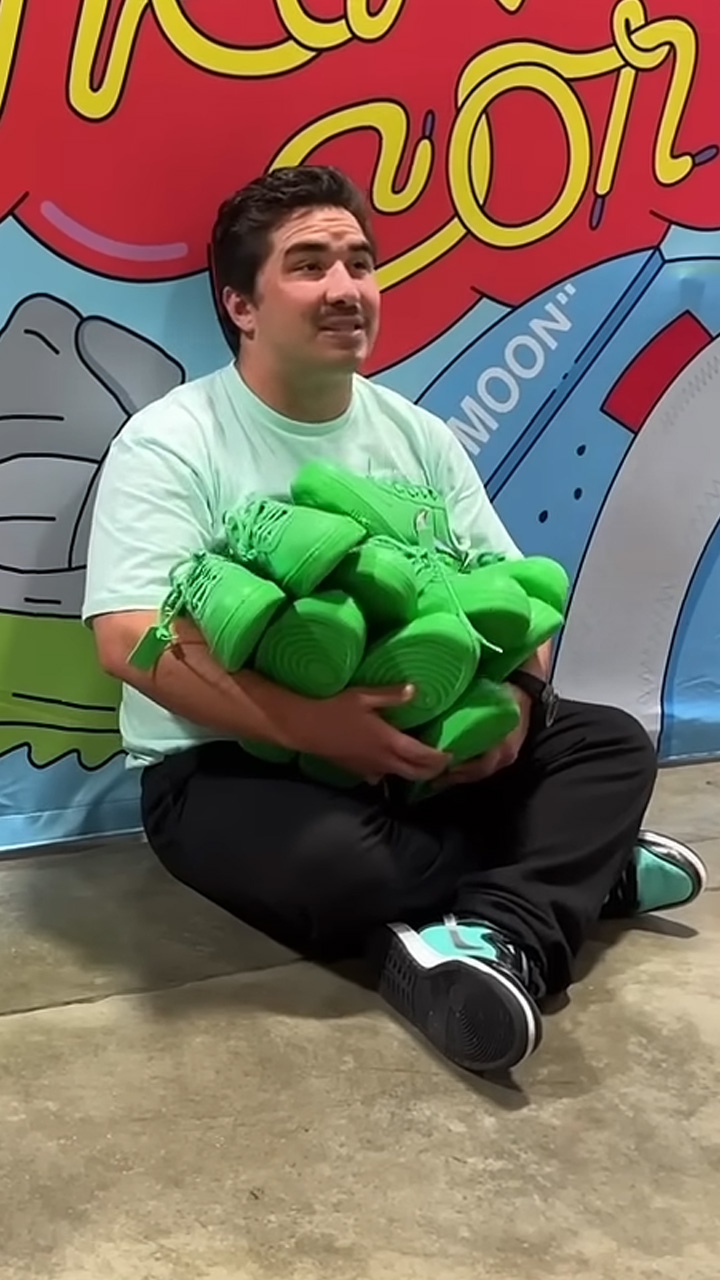 Sneakerhead shows off multiple pairs of rare green Nike shoes