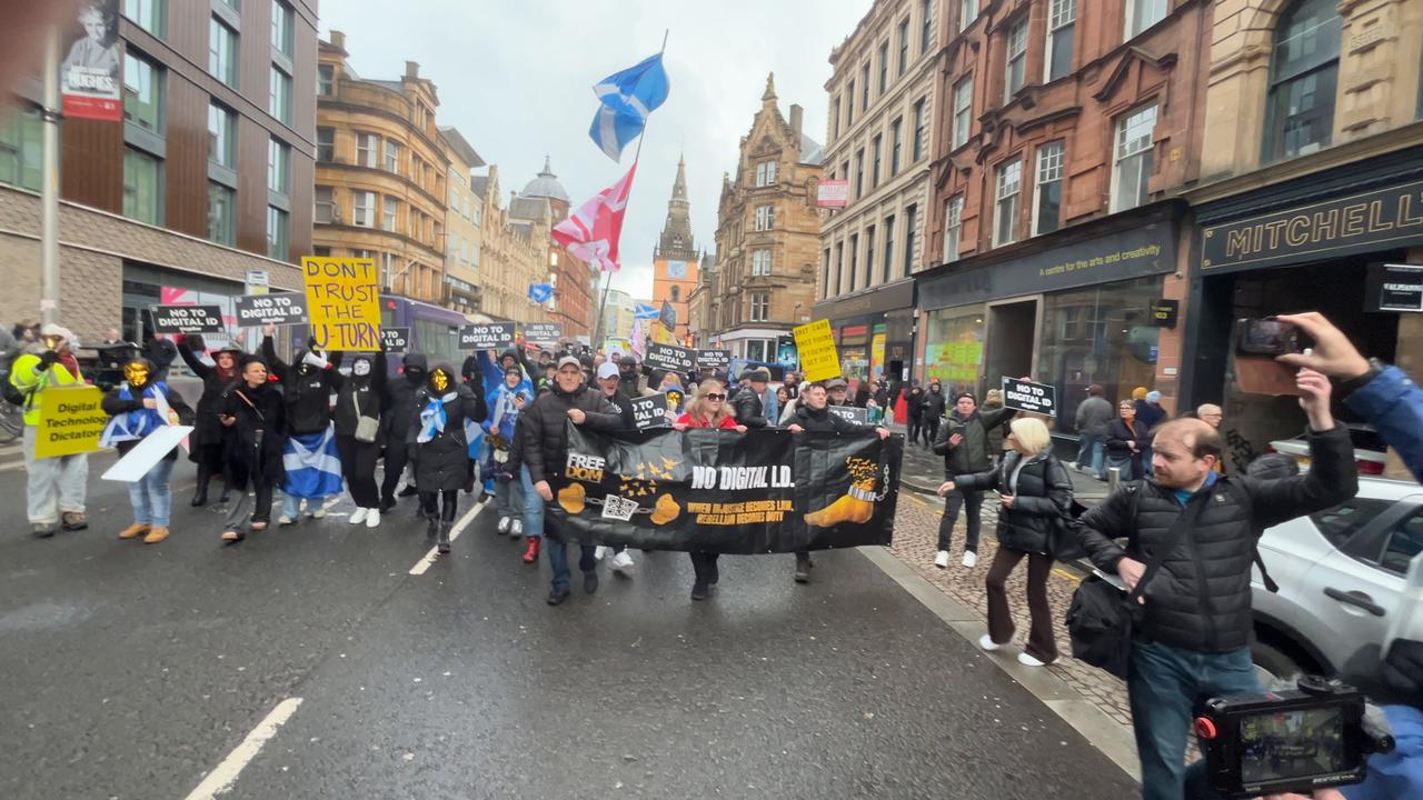 Scotland: No to digital ID protest in Glasgow - 67087482