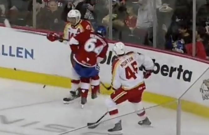 David Reinbacher leaves Rocket game after big hit