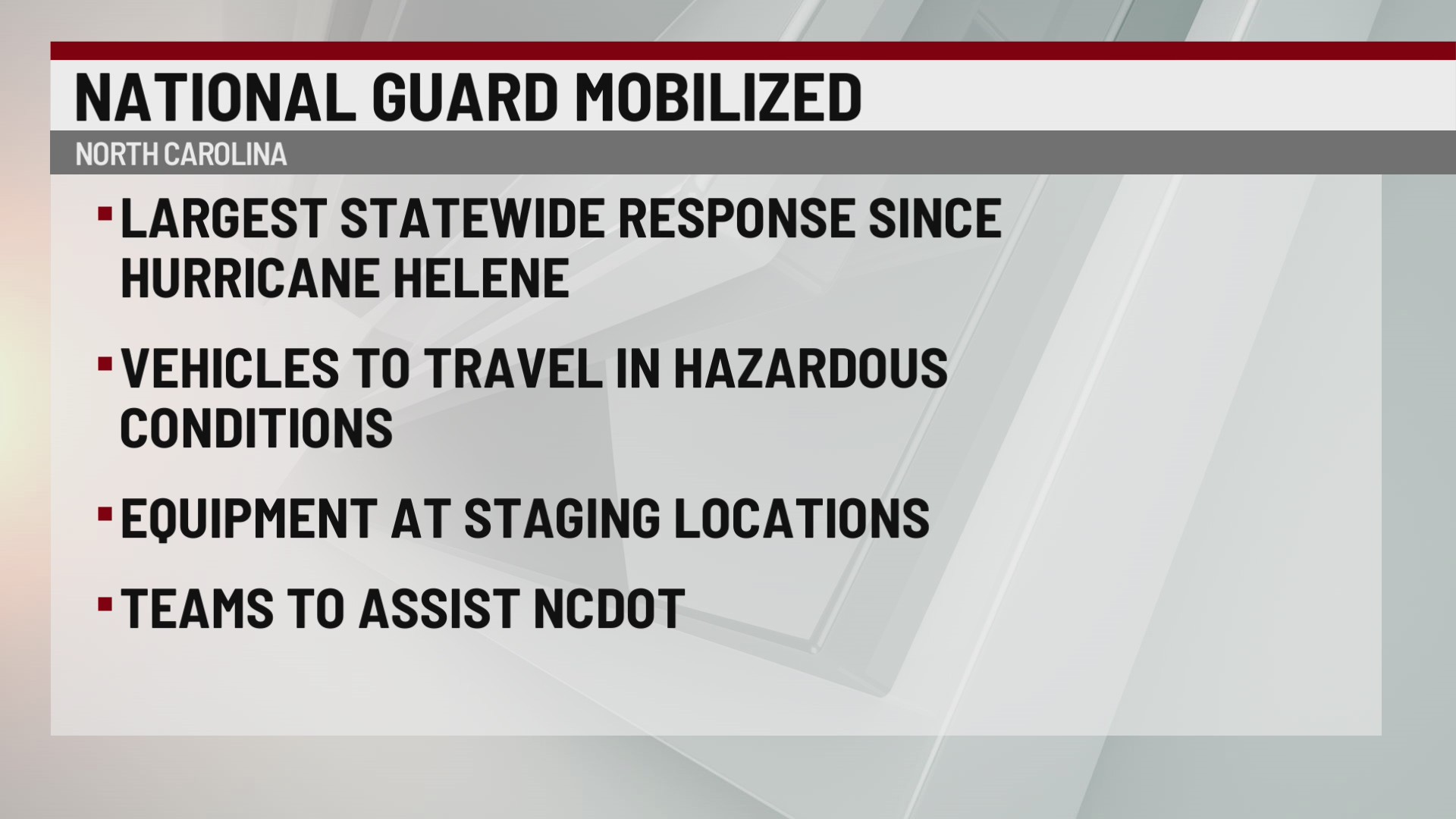 National Guard mobilized in NC ahead of ice storm