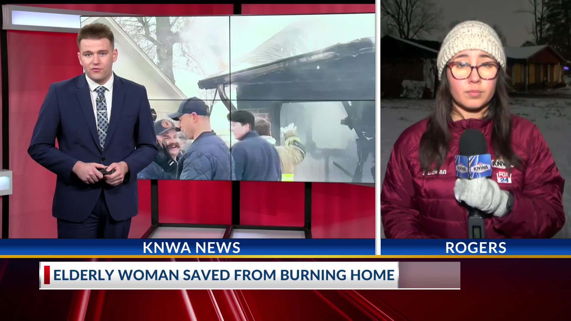 Elderly woman rescued from burning home in Rogers