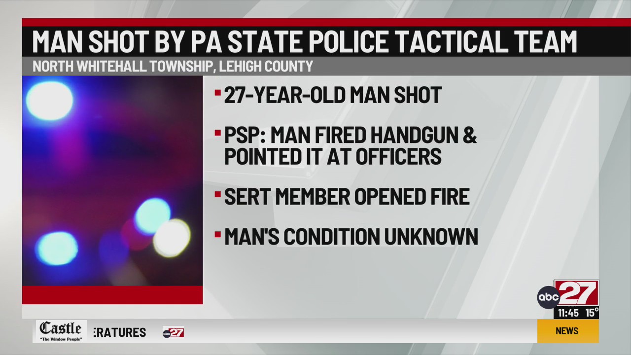 PSP: Pennsylvania man shot by State Police tactical team member in standoff
