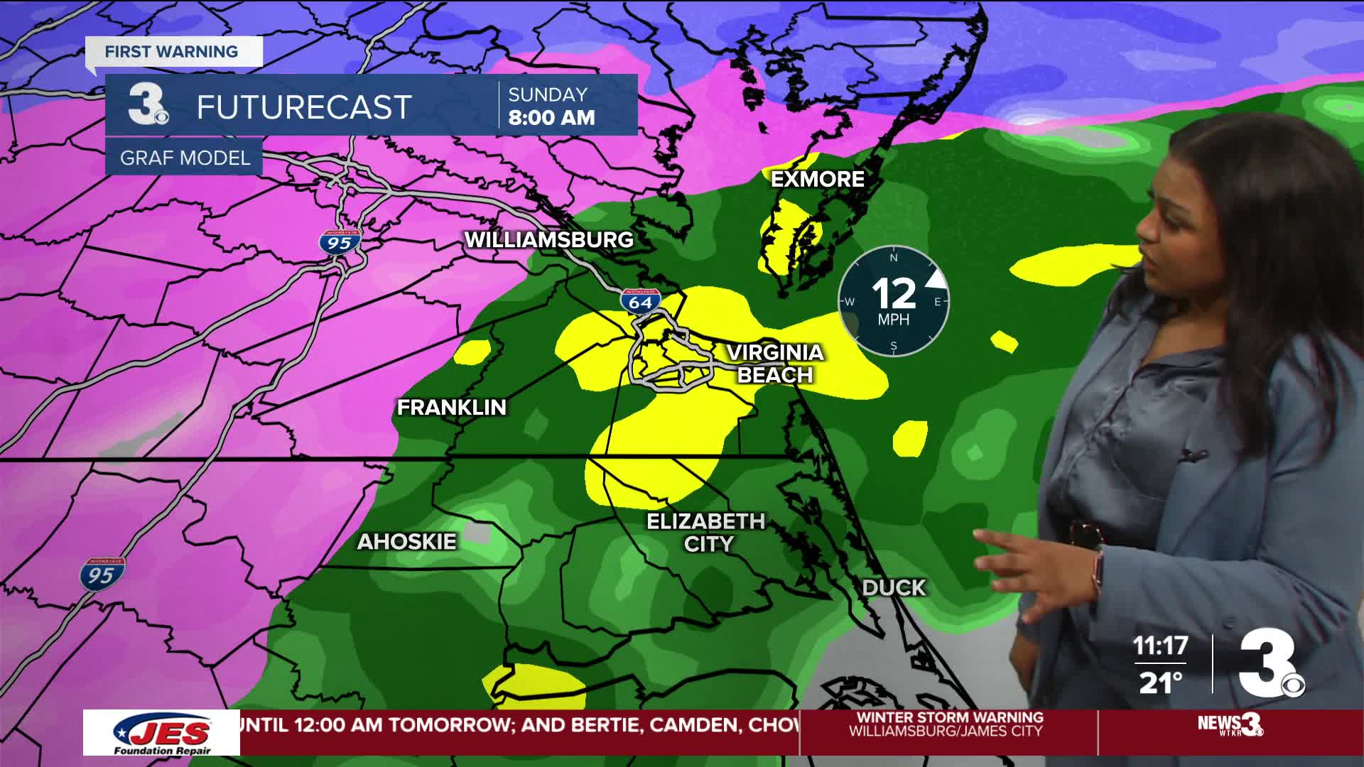 Saturday evening forecast