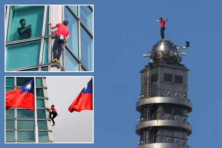 Rock climber Alex Honnold reaches top of Taipei 101 skyscraper without ...