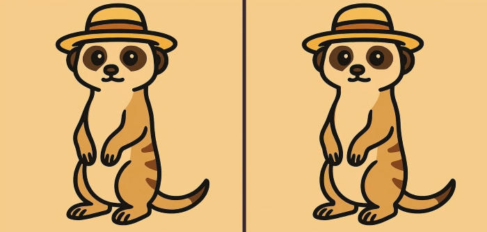 Find the 3 differences in meerkat wearing a hat beat the 49-second ...