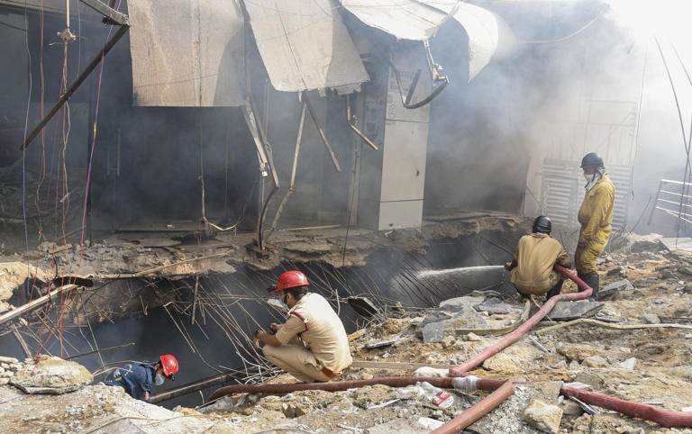 Five killed in fire at furniture shop building in Hyderabad, officials ...