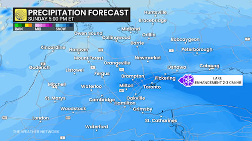 Intense snowfall rates, 10-30+ cm hitting southern Ontario