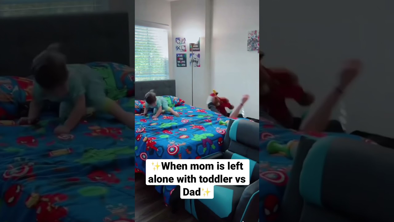 Mom handles toddler solo versus dad chaos