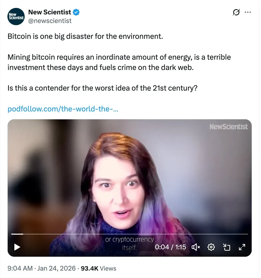 Bitcoin environmental debate intensifies after New Scientist labels it ...