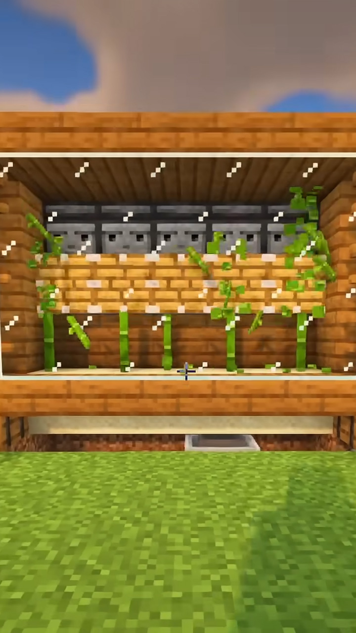 Automatic bamboo farm in Minecraft