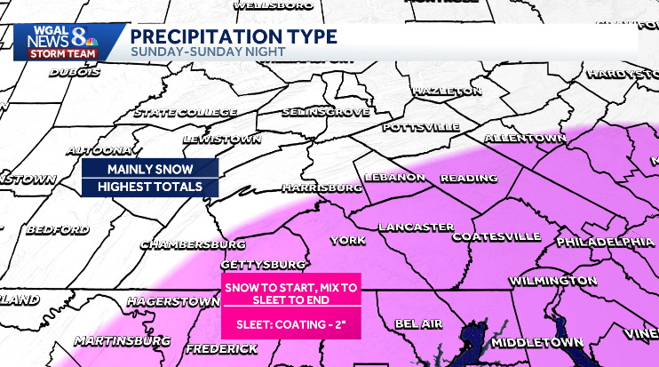 Snowstorm hits PA: Heavy snow piles up as sleet starts to mix in south