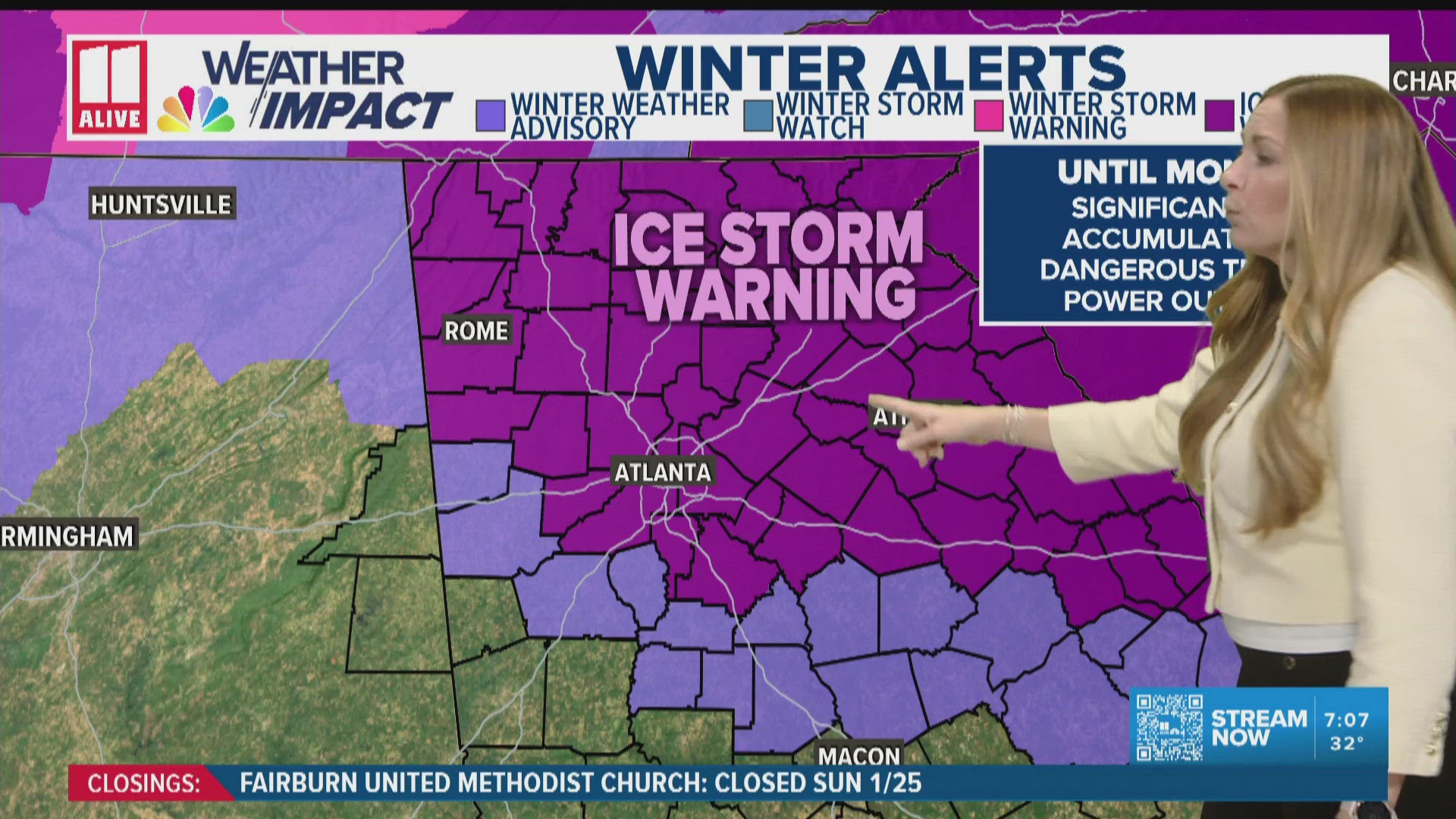 Sunday 7am winter storm forecast in Georgia