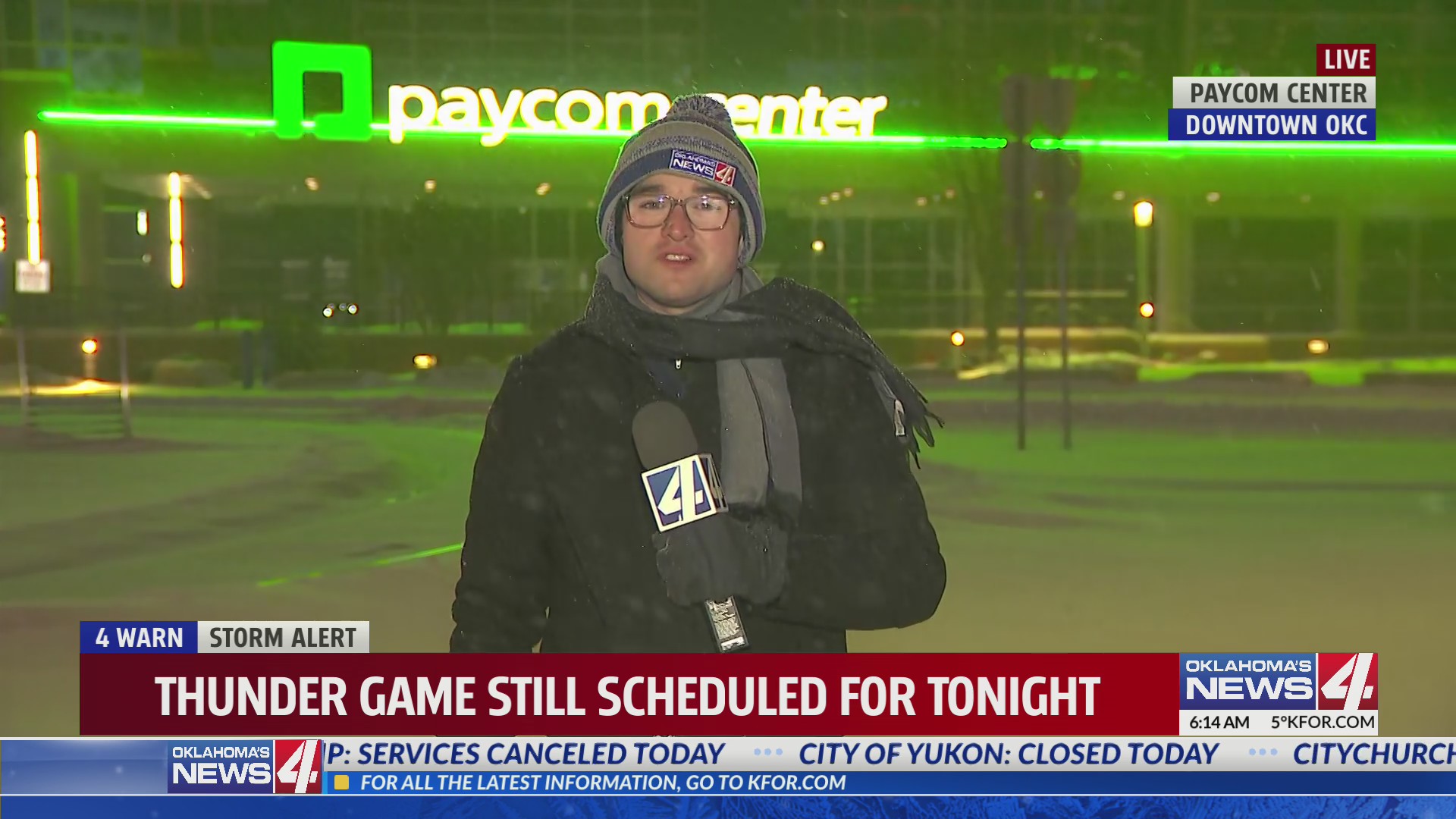 Thunder game still scheduled for Sunday night