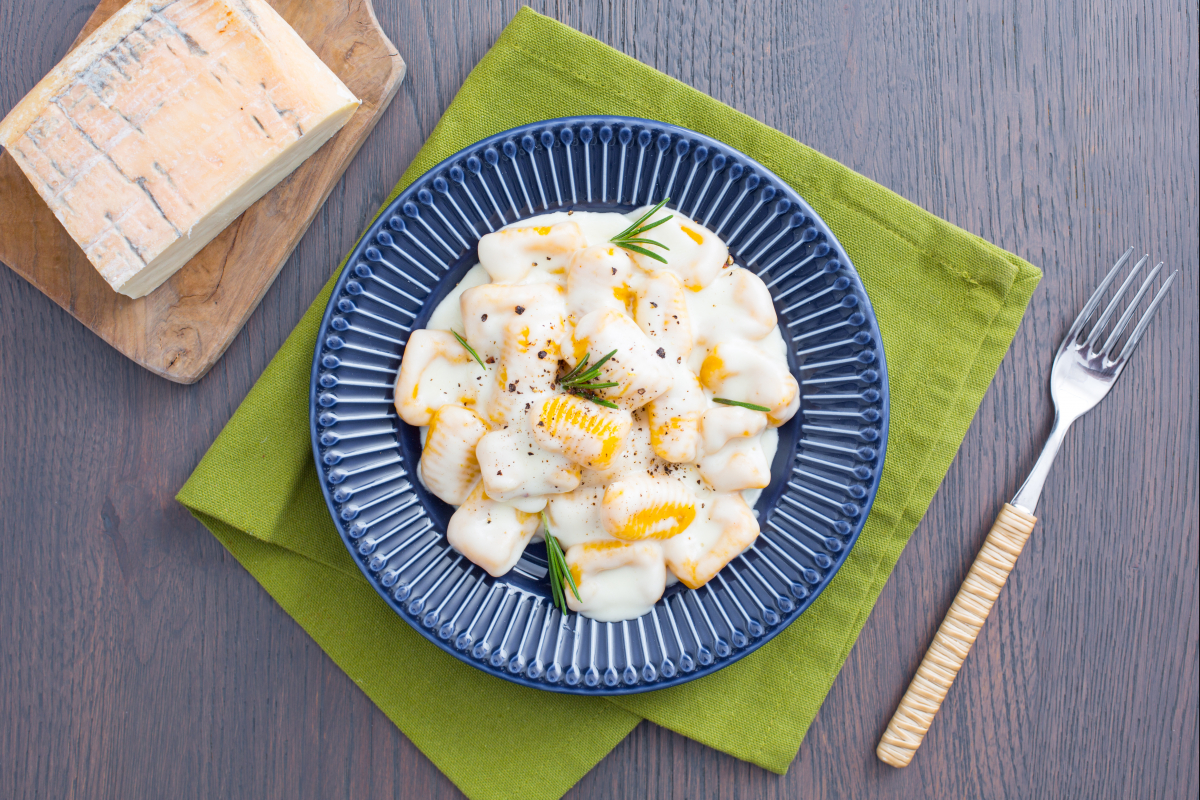 Pumpkin gnocchi with taleggio sauce