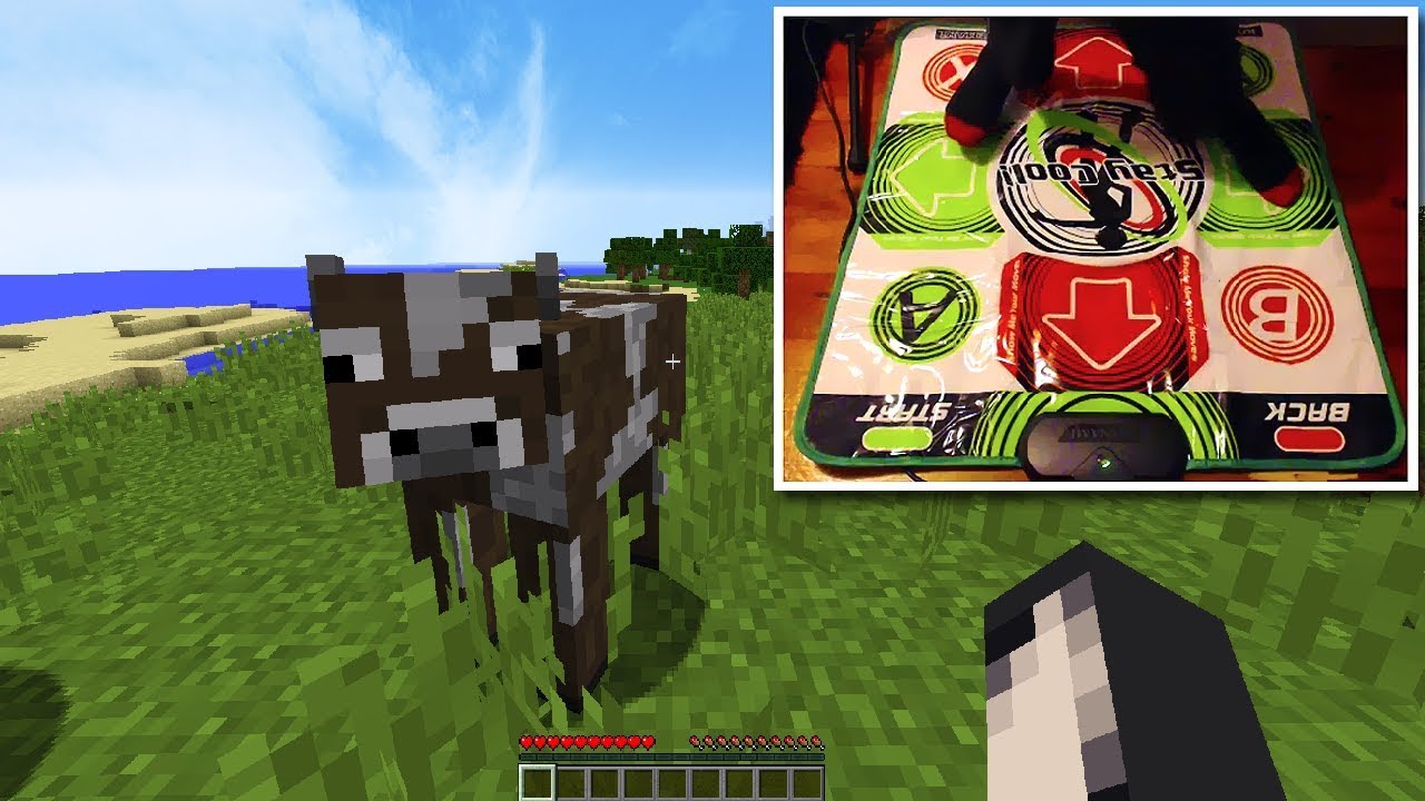 Beating Minecraft hardcore mode with a dance mat