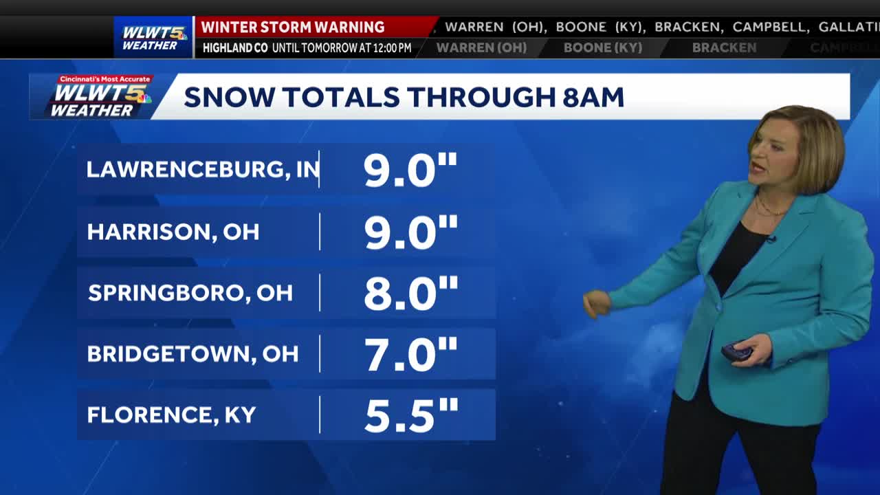 Heavy snow arrives in Cincinnati, with up to 12+ inches total expected