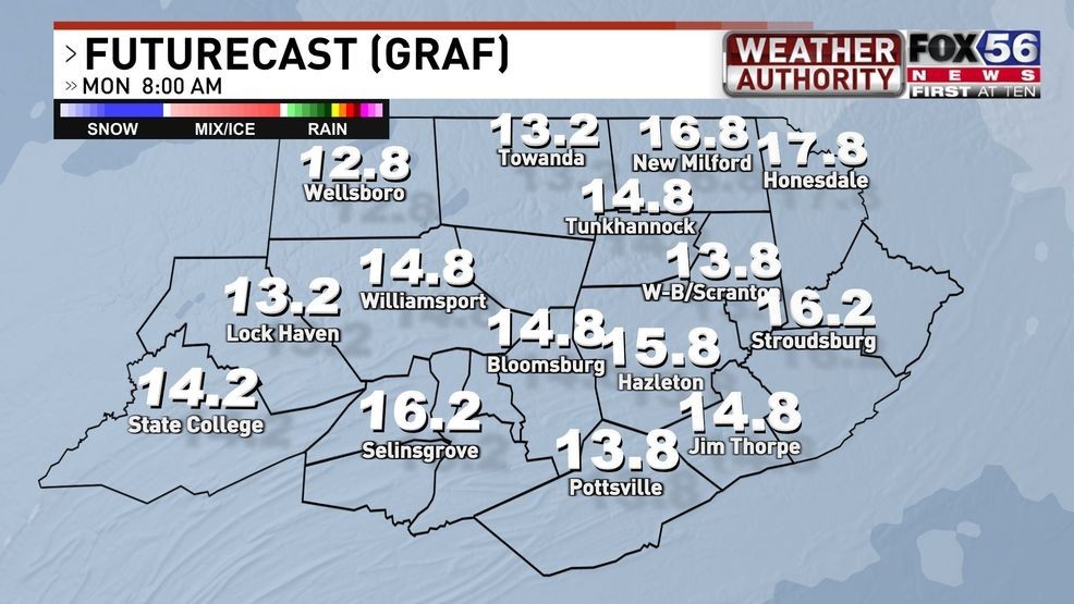 Updated: Snow falling across all of NEPA, sleet/ice to mix in SEPA ...