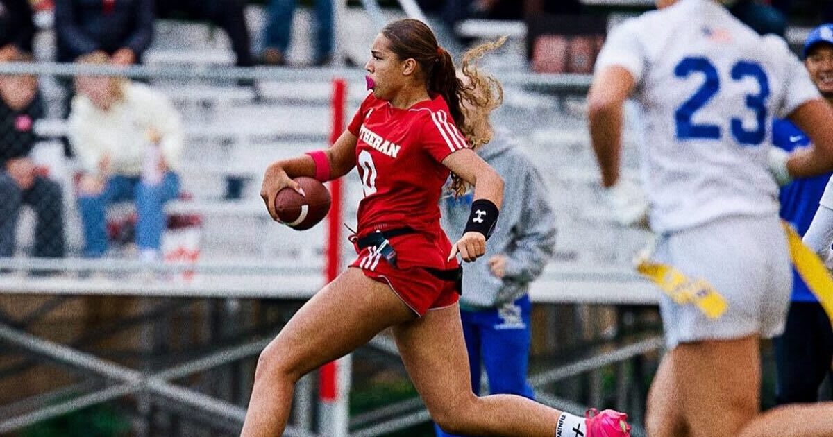 Orange Lutheran (Calif.) girls flag football player becomes first to ...