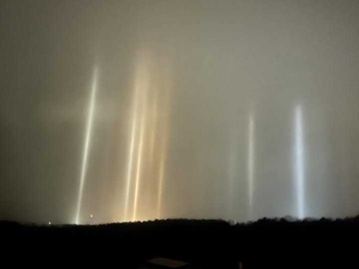 Pillars of light spotted during winter storm in North Carolina