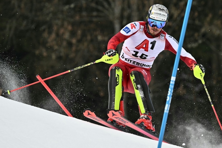 Austrian joy as Feller edges Meillard for Kitzbuehel slalom win