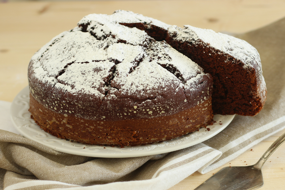 Soft chocolate and ricotta cake