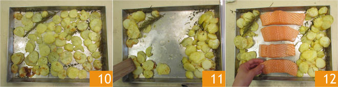 Baked salmon and potatoes