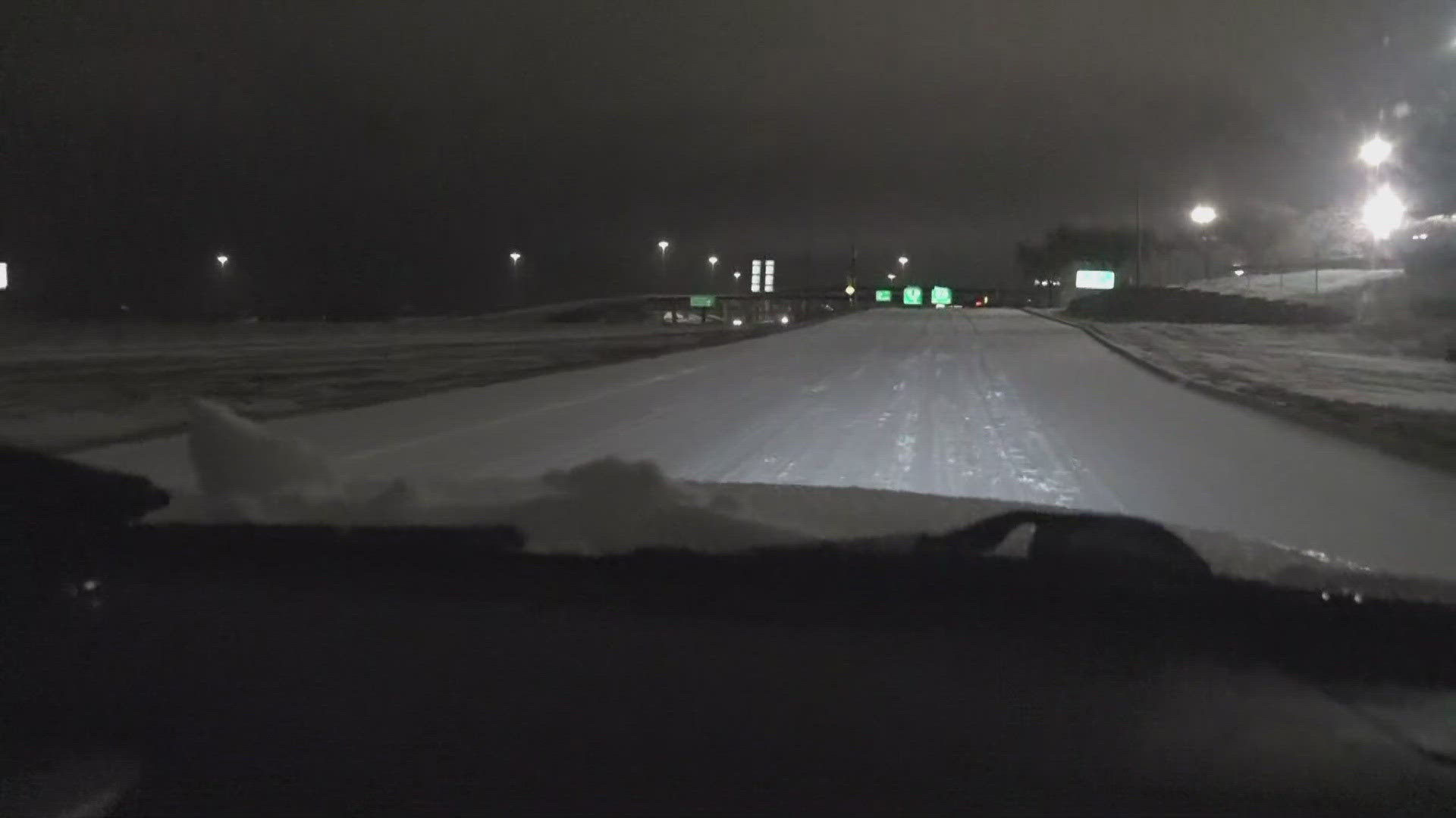 Central Texas roads frozen over following wave of freezing rain