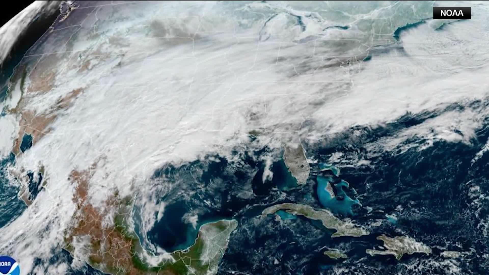 Satellite image shows monster winter storm from space