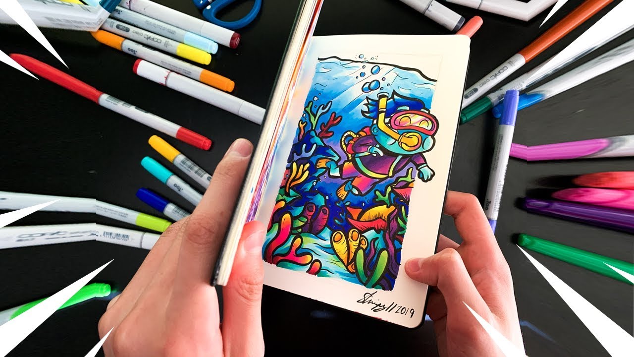 Create stunning underwater doodles with simple techniques
