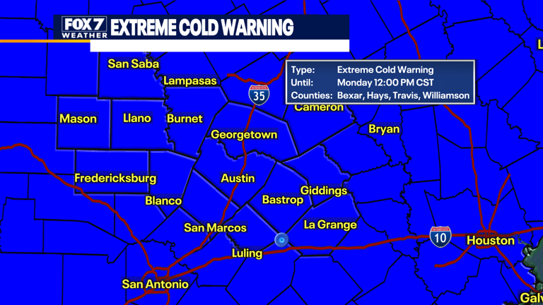 Austin weather: Extreme cold warning and icy conditions